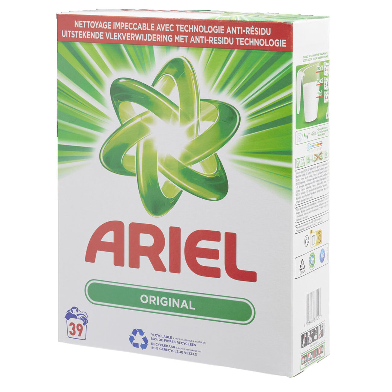 Lessive poudre Ariel Original 2,72 kg - 39 lavages | GIFI