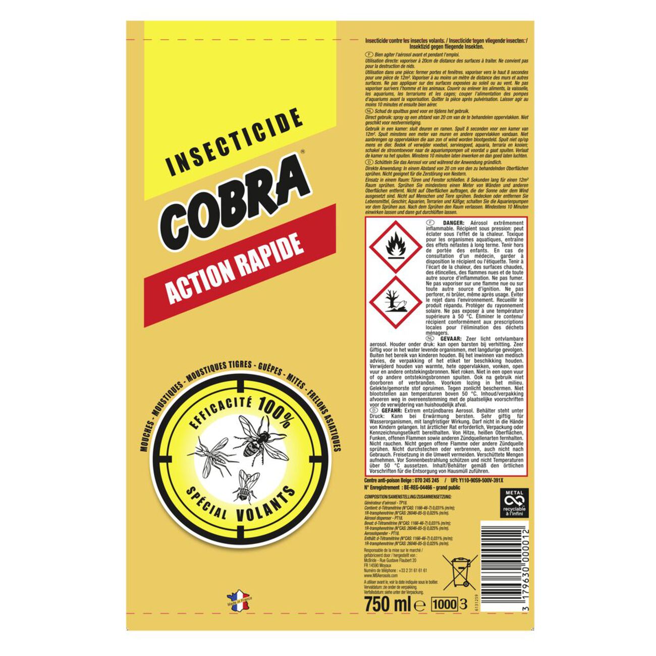 Insecticide Cobra spray 750ml | GIFI