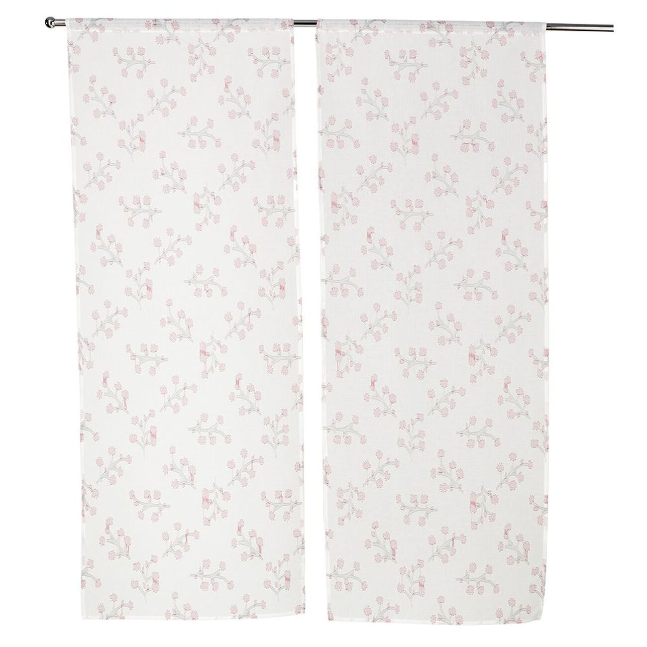 Vitrage blanc à fleurs 60X160cm x2 | GIFI