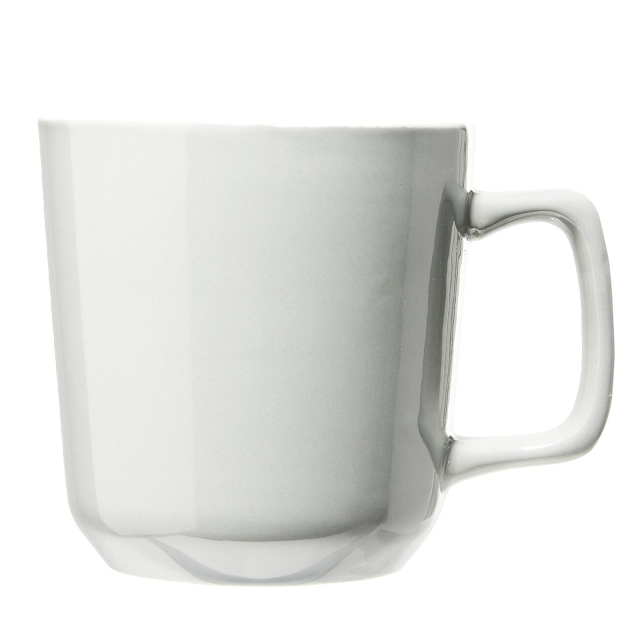Tasse en grès carrée gris avec anse Ø9,4xH10cm 420ml | GIFI