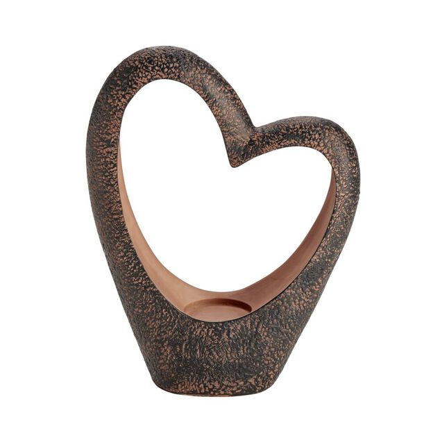 Porte-bougie coeur résine noir 20x6,5xH26cm | GIFI