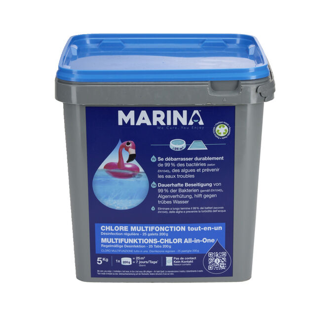 Chlore multifonctions galet 200g Marina 5kg | GIFI