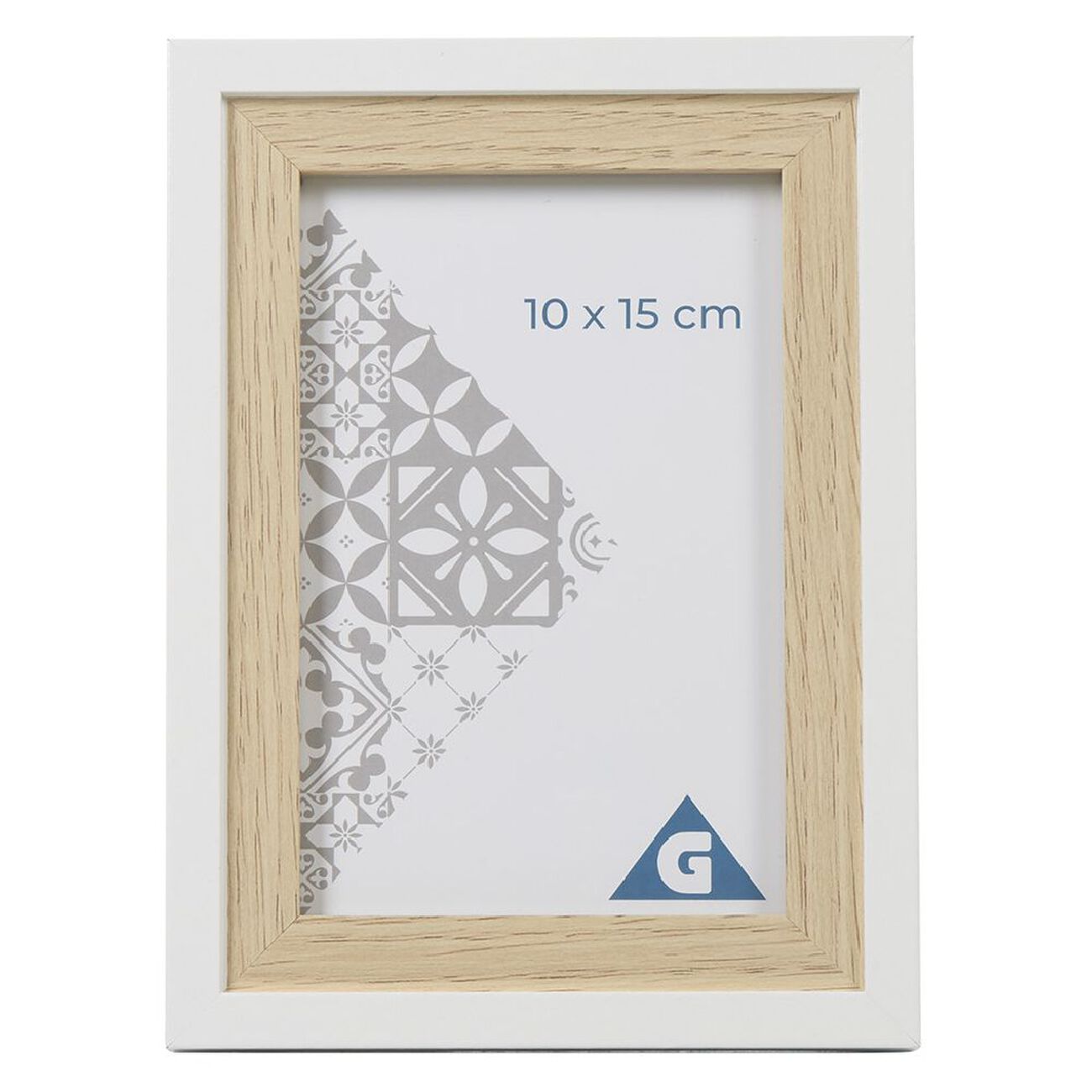 Cadre photo bois naturel blanc 14x19cm pour photo 10x15cm | GIFI