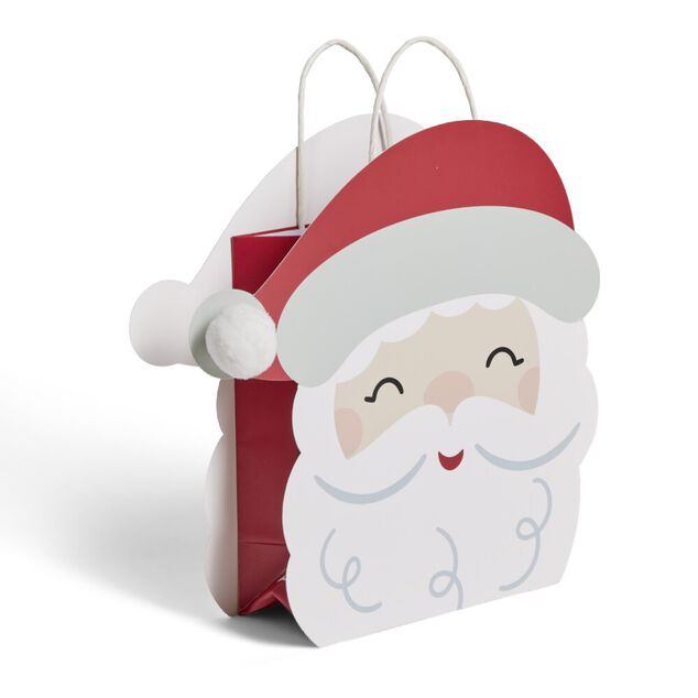 Sac cadeau fantaisie forme tête de père Noël 27xH29cm | GIFI