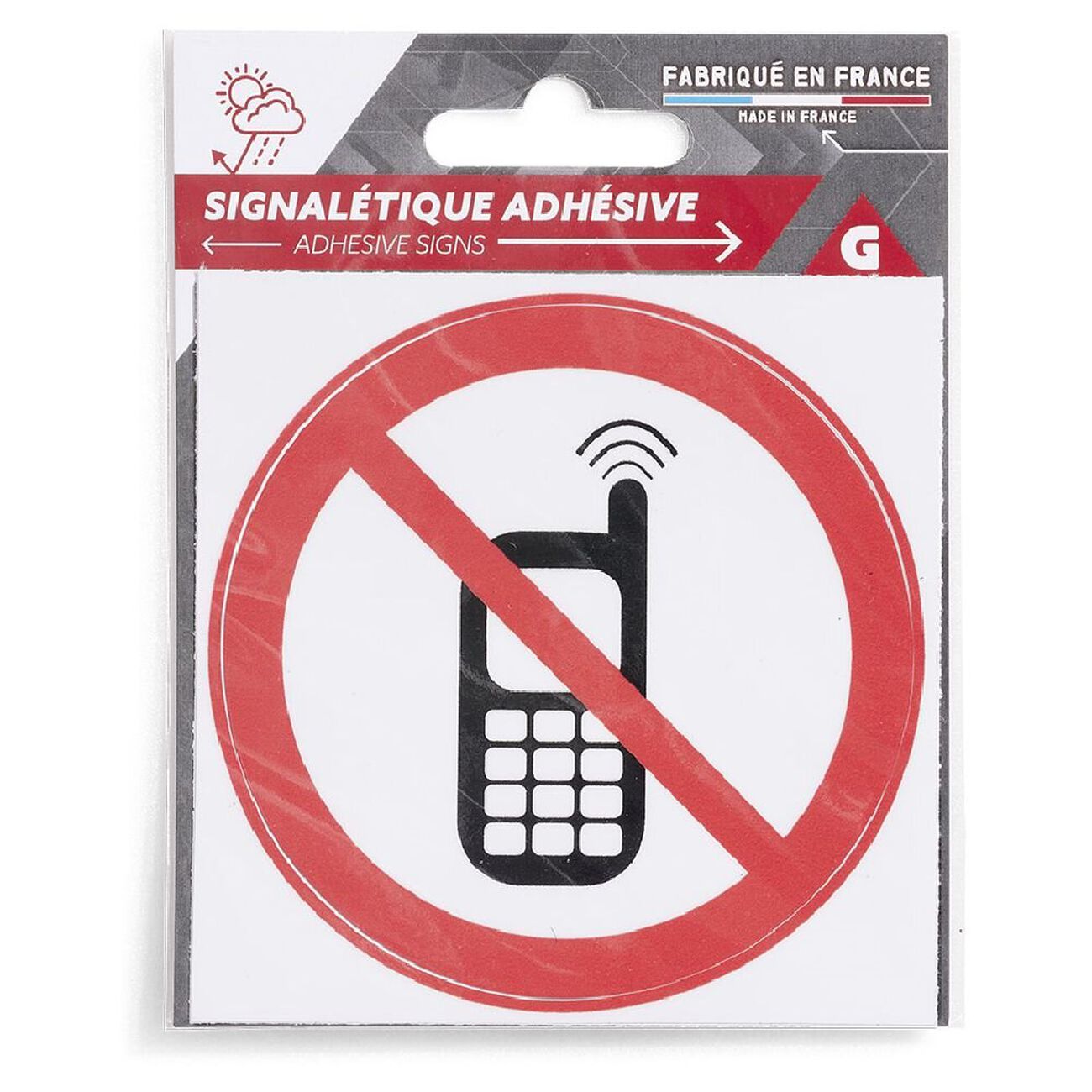 Signalétique adhésive "Interdiction de téléphoner" - 8x8 cm | GIFI