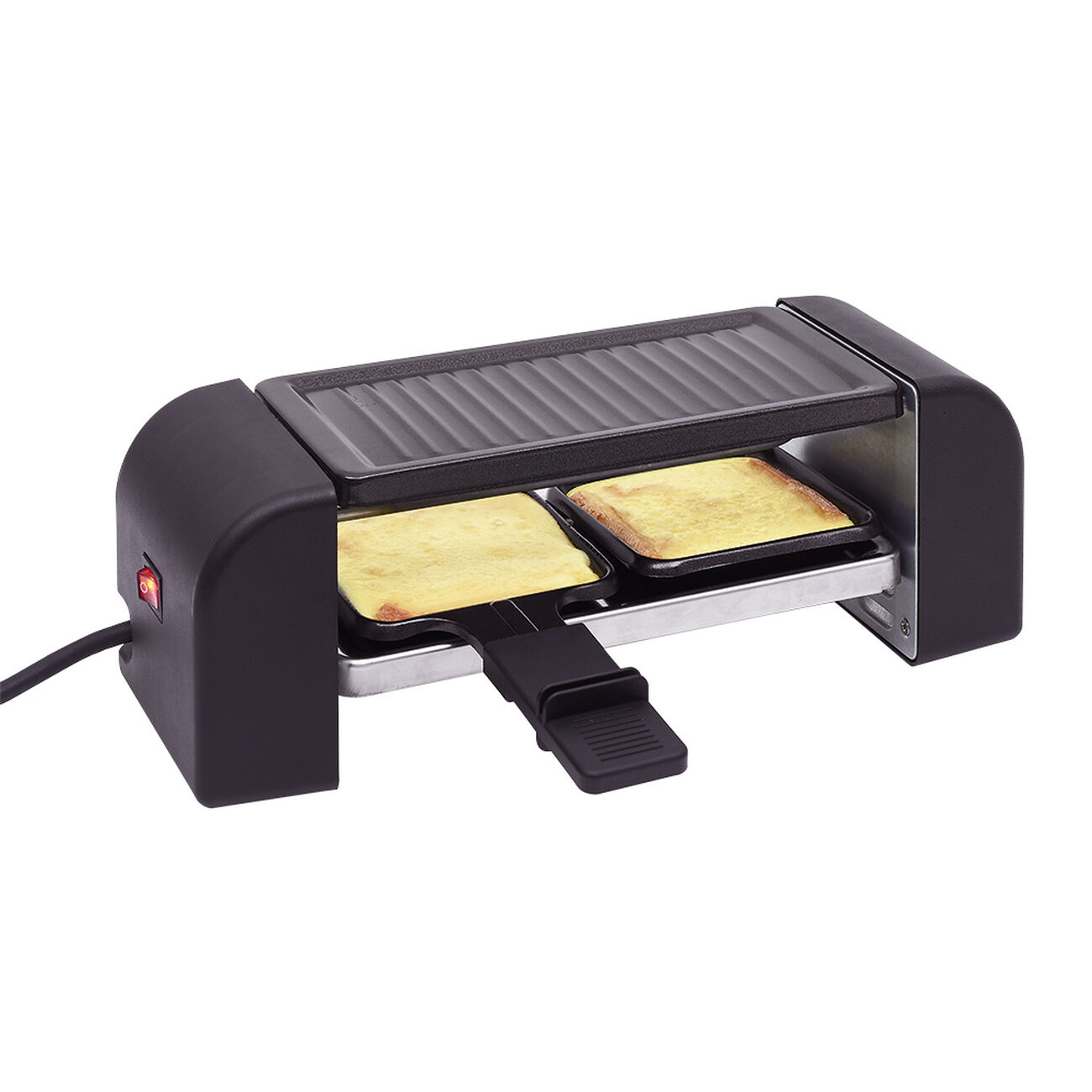 Machine à raclette Duo connectable noire 2 poêlons 450W | GIFI