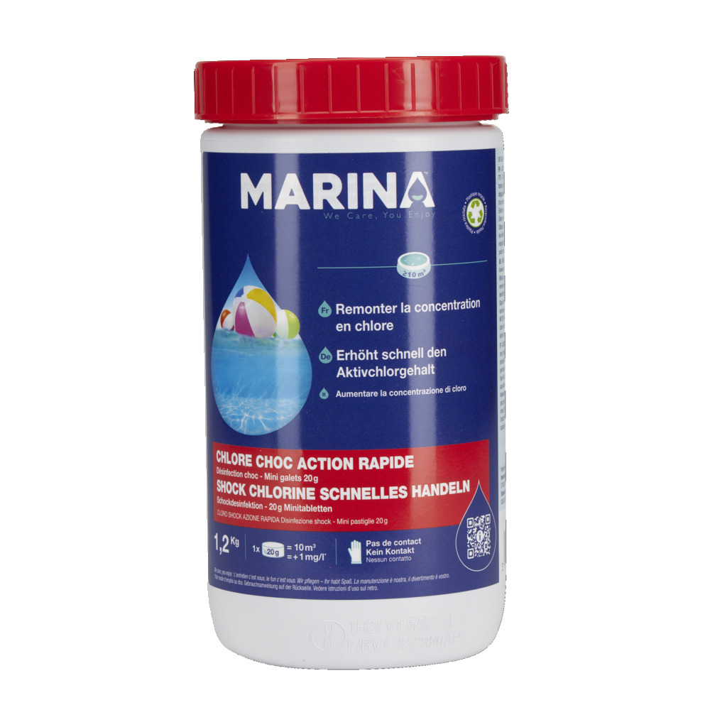 Chlore choc pastille 20g Marina 1,2kg | GIFI