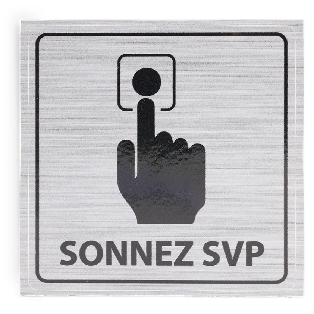 Signalétique adhésive "Sonnez svp" - 8x8 cm | GIFI