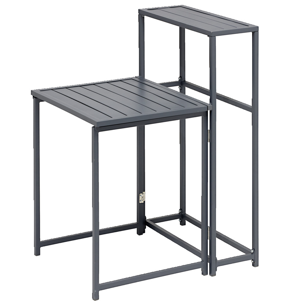 Table pour balcon Oslow pliante acier gris 60xP75xH100cm | GIFI