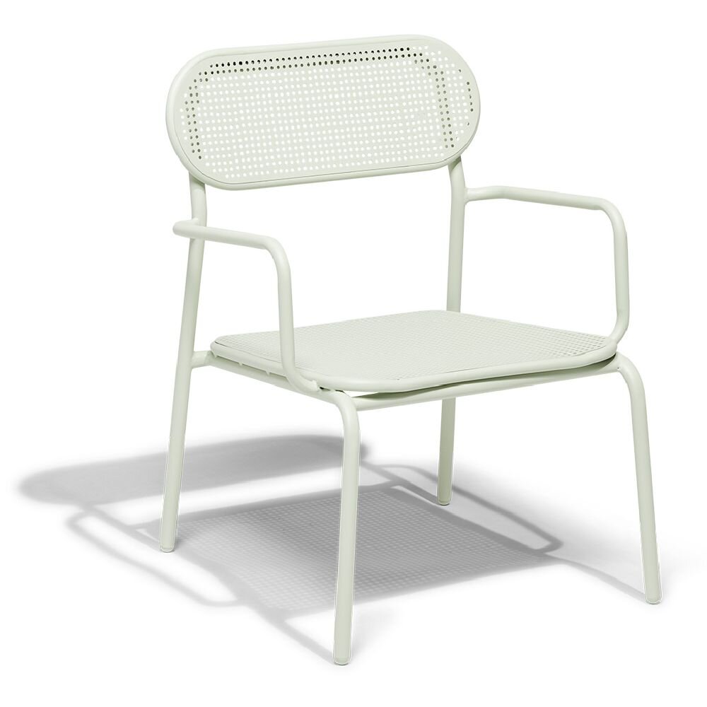 Chaise basse de jardin Faro empilable métal vert 56x56xH75cm | GIFI