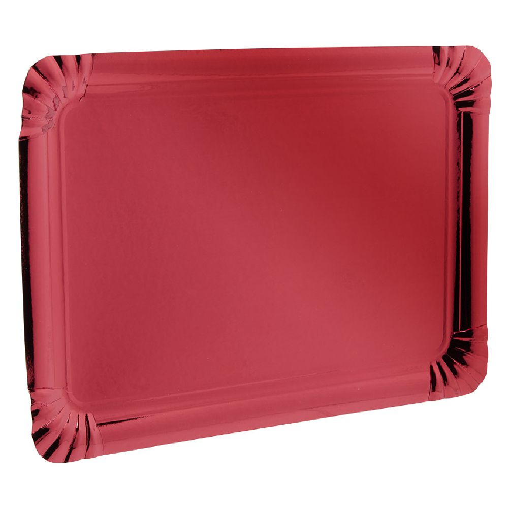 Plateau rectangulaire en carton rouge x5 | GIFI