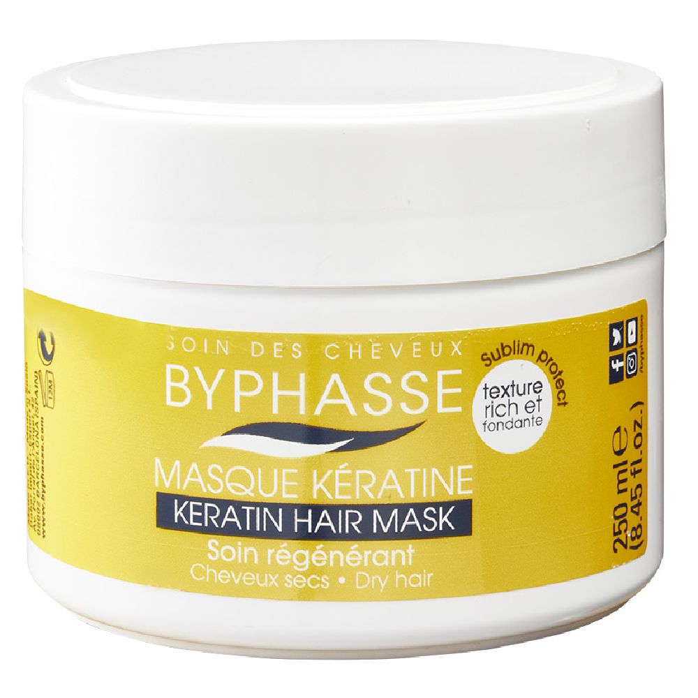 Masque capillaire kératine Byphasse cheveux secs 250 ml | GIFI