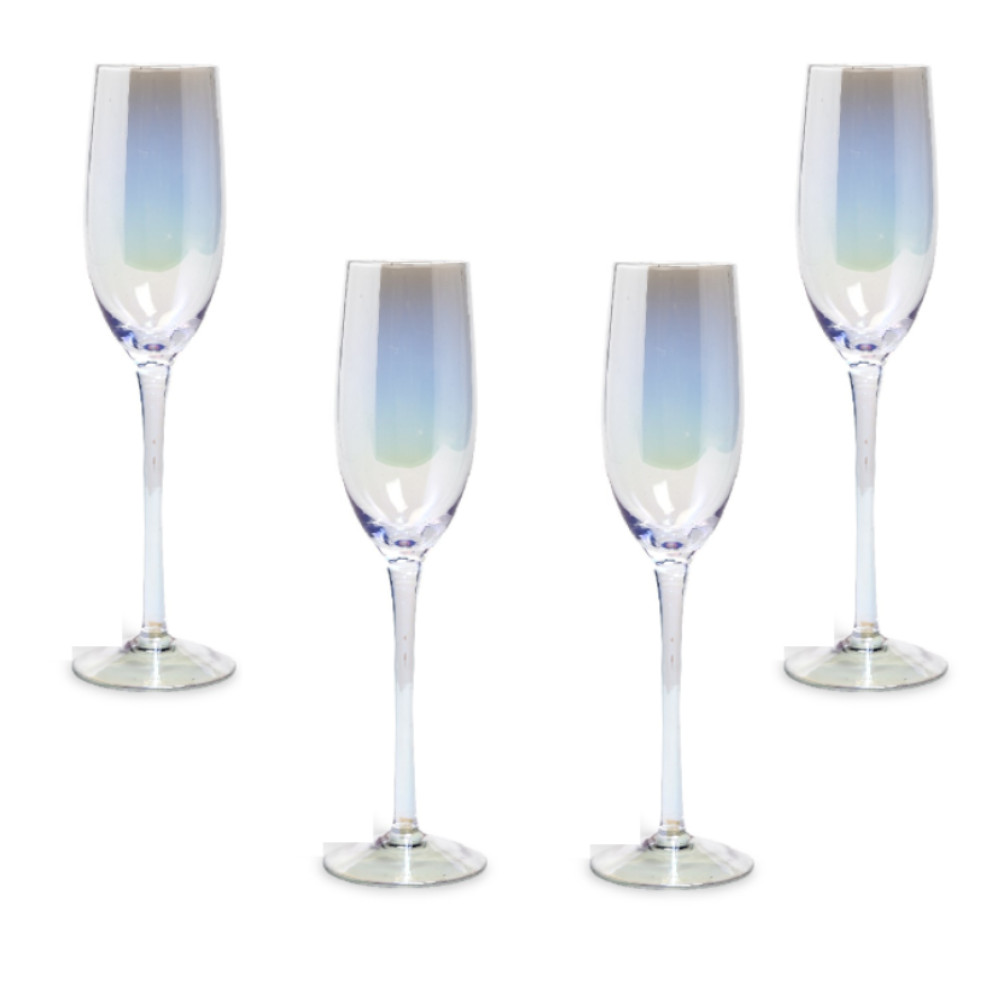 Flûte à champagne irisé collection Noël givré x4 | GIFI