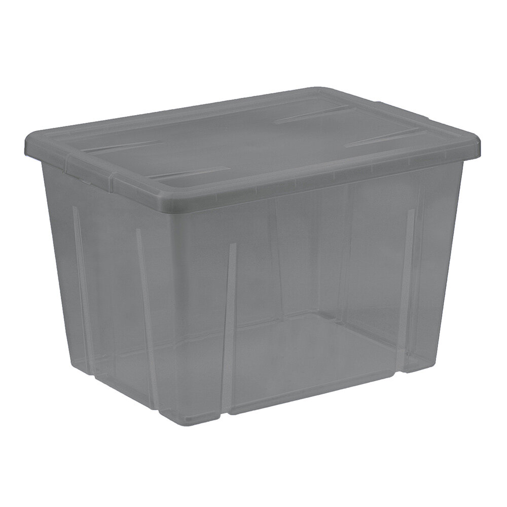Boîte de rangement noir transparent avec couvercle 18,8L | GIFI