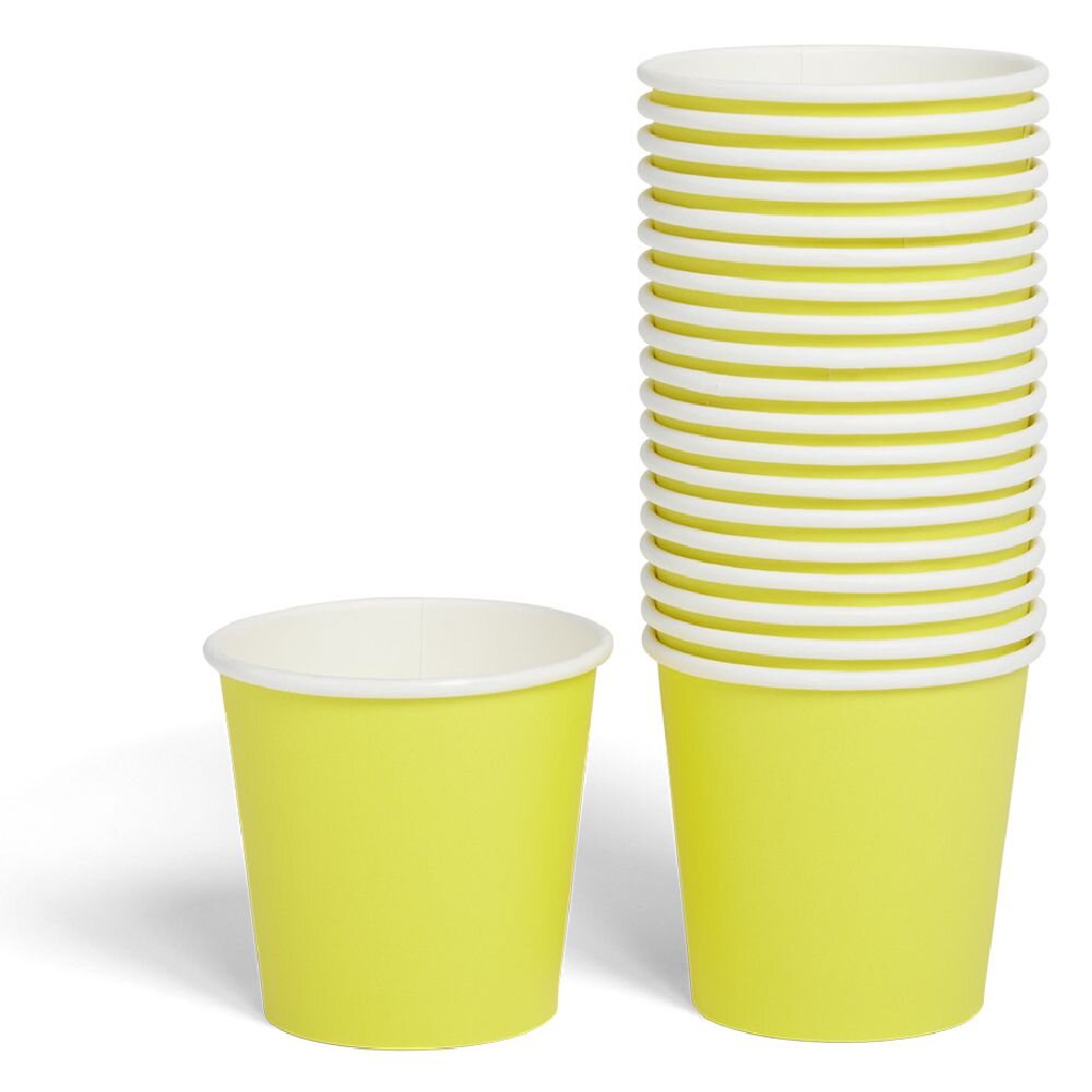 Gobelet en carton 36cl Jaune x20 | GIFI