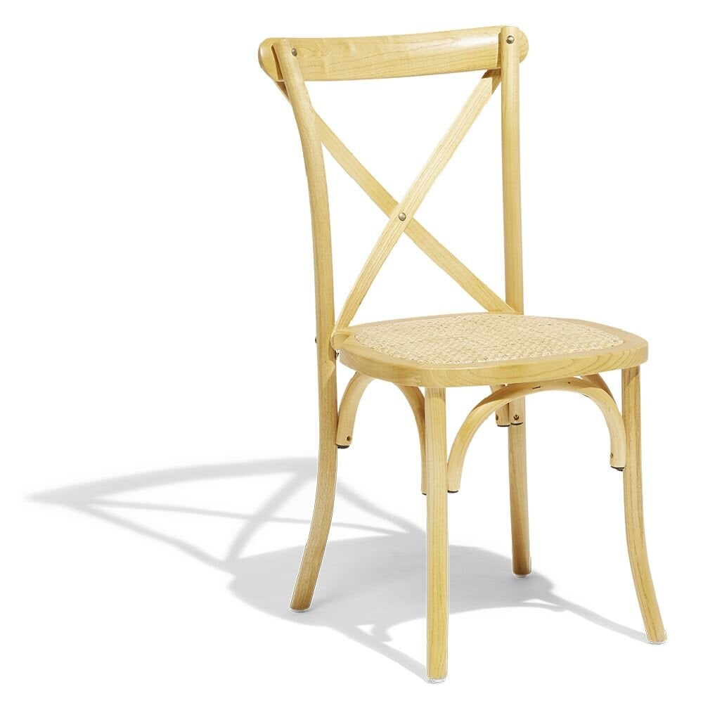 Chaise empilable Juliette dos croisé 46x52x89cm bois naturel | GIFI