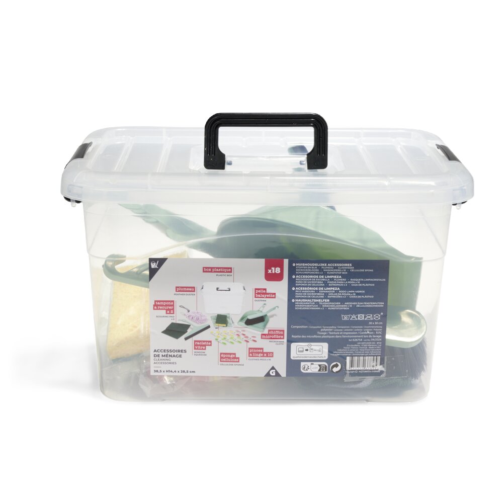 Box de 18 accessoires de ménage 38x28,5x14,4cm | GIFI