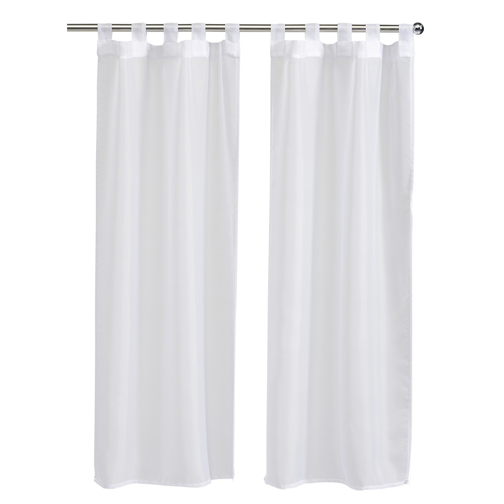 Vitrage passe tringle x2 blanc uni 60x90cm | GIFI