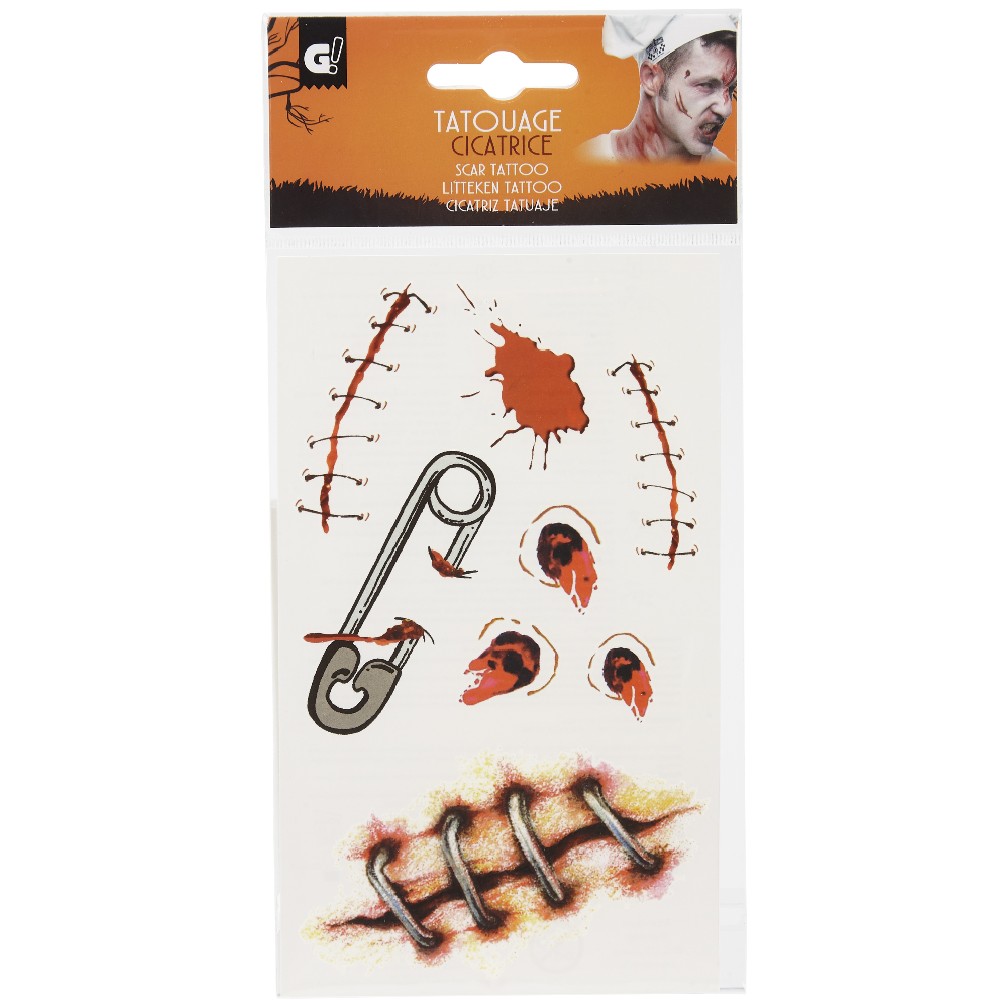 Kit tatouages cicatrices Halloween (4 modèles) | GIFI