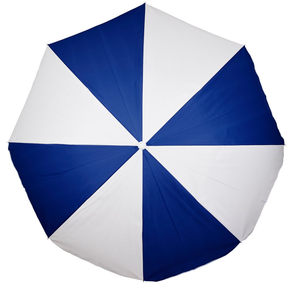 Parasol de plage Funky blanc et bleu Ø160xH195cm | GIFI