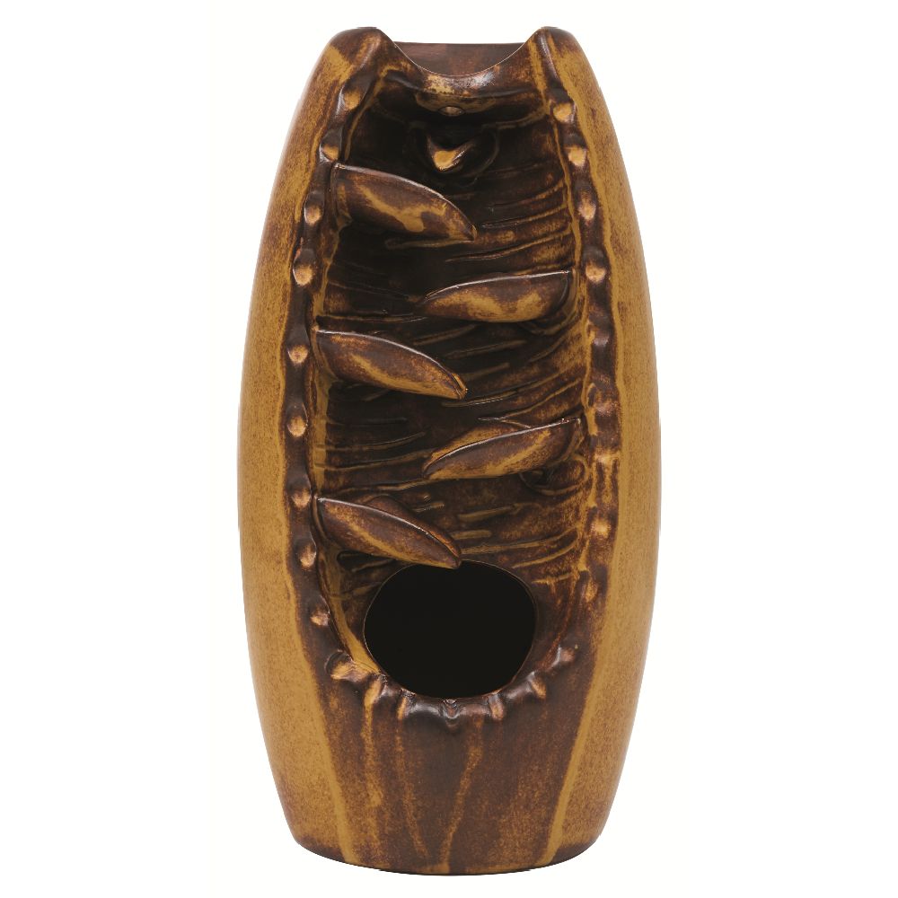 Fontaine à encens grès marron Ø10xH20cm | GIFI