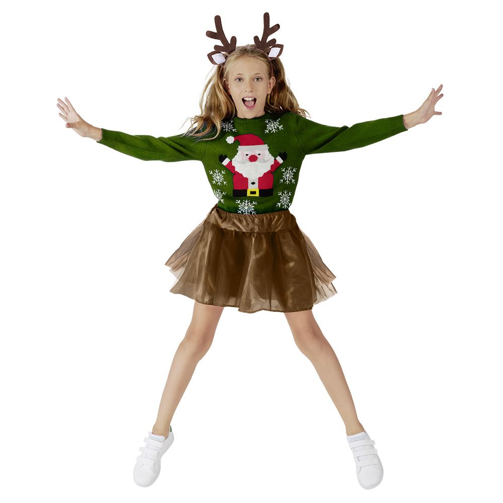 Déguisement de Noël Renne tutu et serre tête marron Taille unique | GIFI