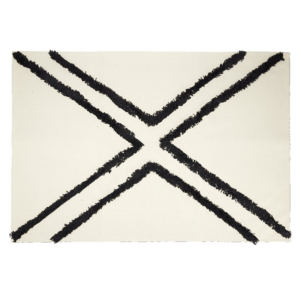 Tapis d'intérieur polycoton motif aztèque tufté 60x90cm (4 modèles) | GIFI