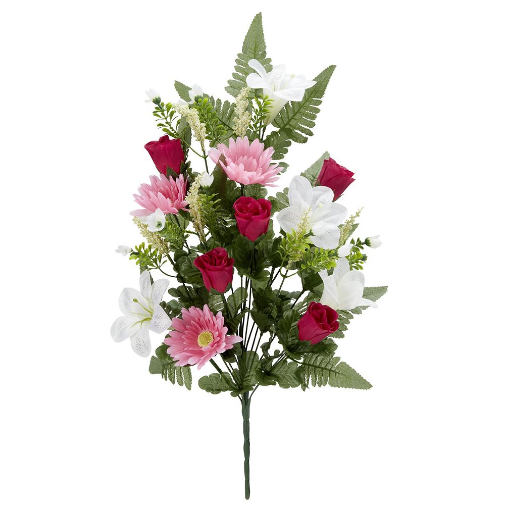 Piquet lys+rose H52 cm - Fleur artificielle | GIFI