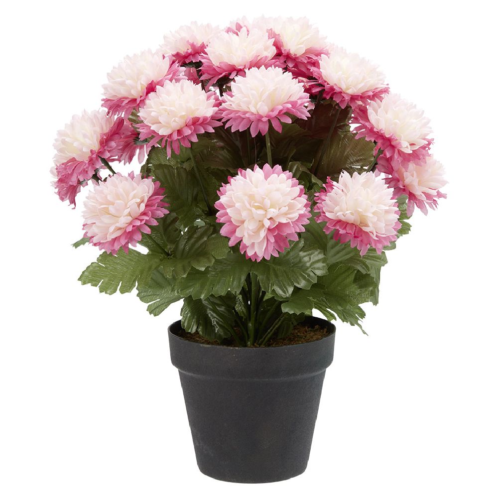 Pot mini chrysanthème H33 cm rose - Fleur artificielle | GIFI