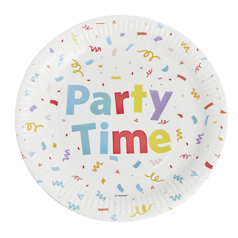 Lot de 8 assiettes Party Time carton Ø23cm | GIFI