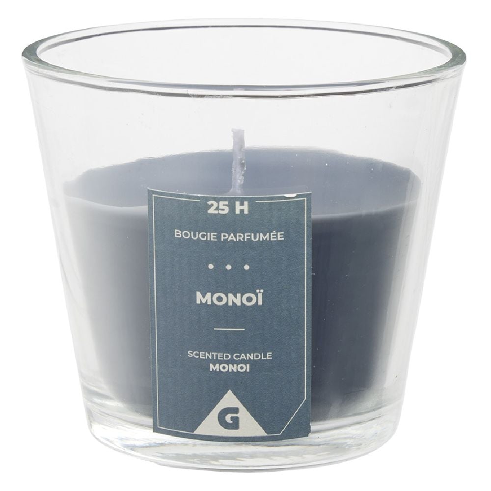 Bougie dans verre senteur monoï fleur de tiaré h.8,3 cm | GIFI