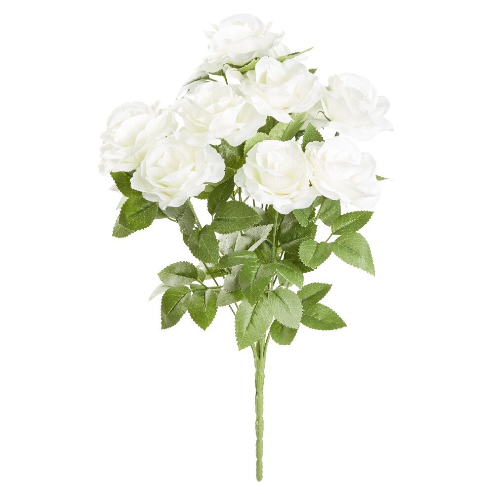 Piquet de roses H37 cm crème - Fleur artificielle 12 têtes | GIFI