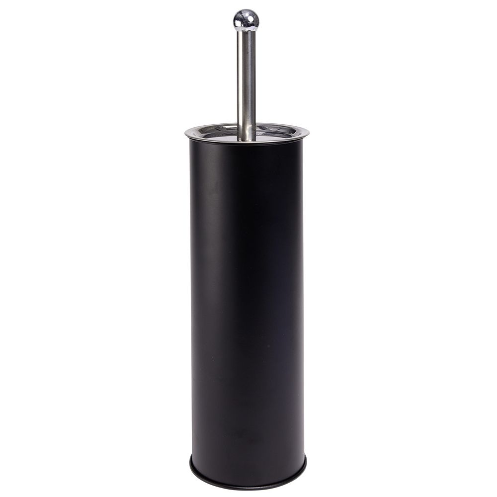 Brosse WC socle haut rond métal noir Ø9,5xH38cm | GIFI