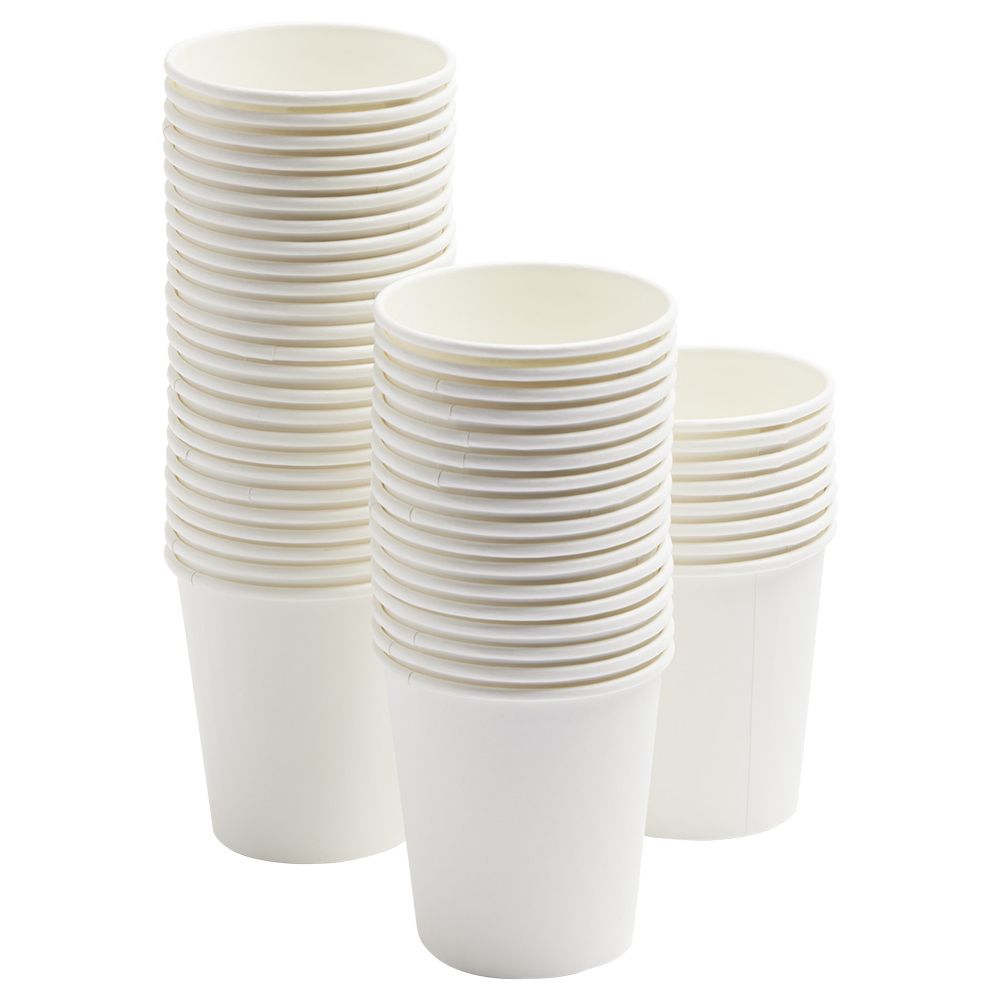 Lot de 50 gobelets jetables 20cl carton uni blanc | GIFI