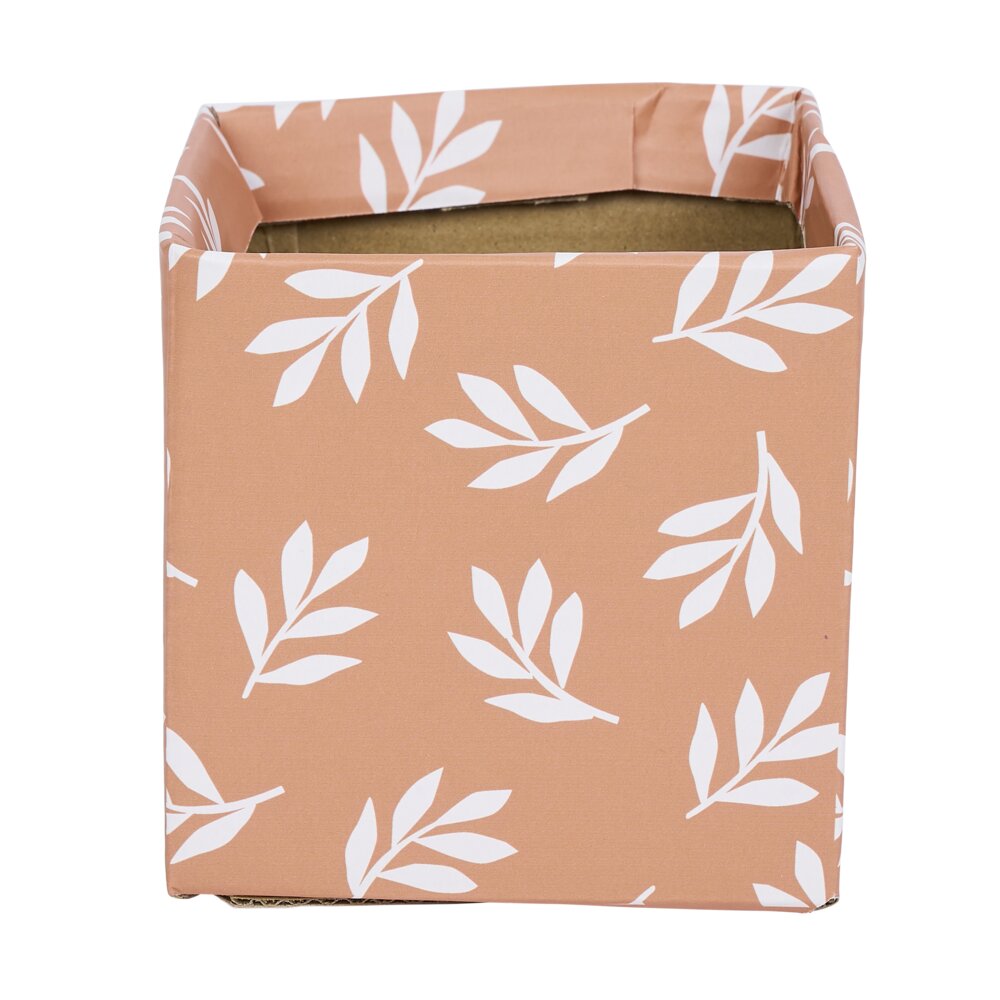 Cache-pot carré en carton motif végétal | GIFI