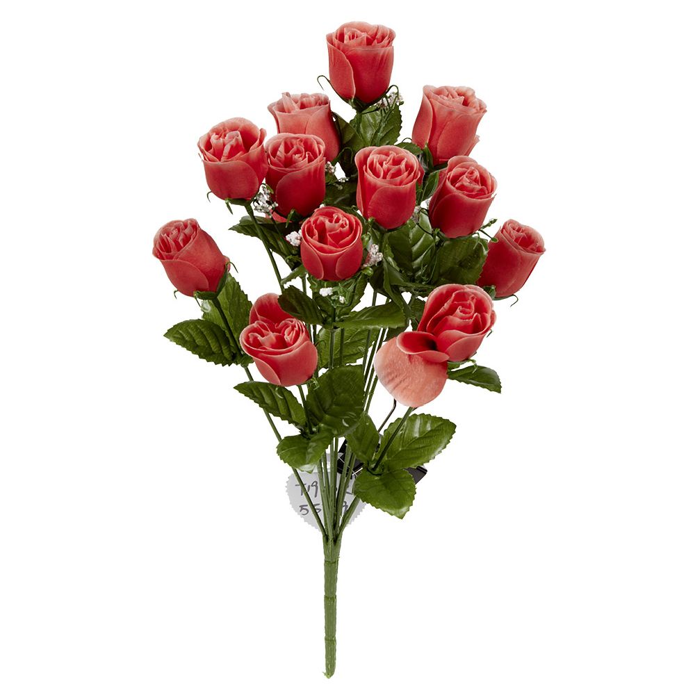 Piquet tulipe+pâquerette H48 cm rouge - Fleur artificielle 14 têtes | GIFI