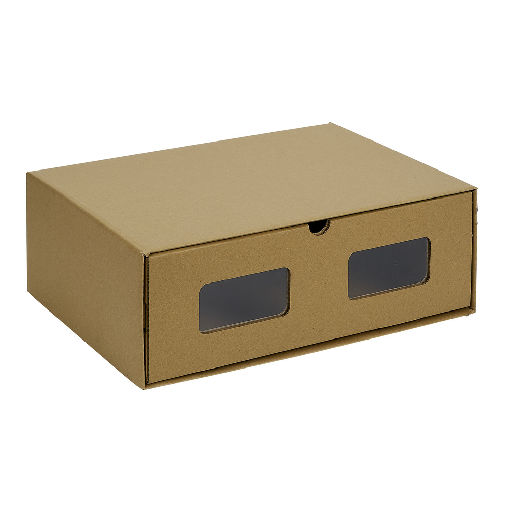Boîte de rangement en carton avec fenêtre transparente 46x34xH16cm | GIFI