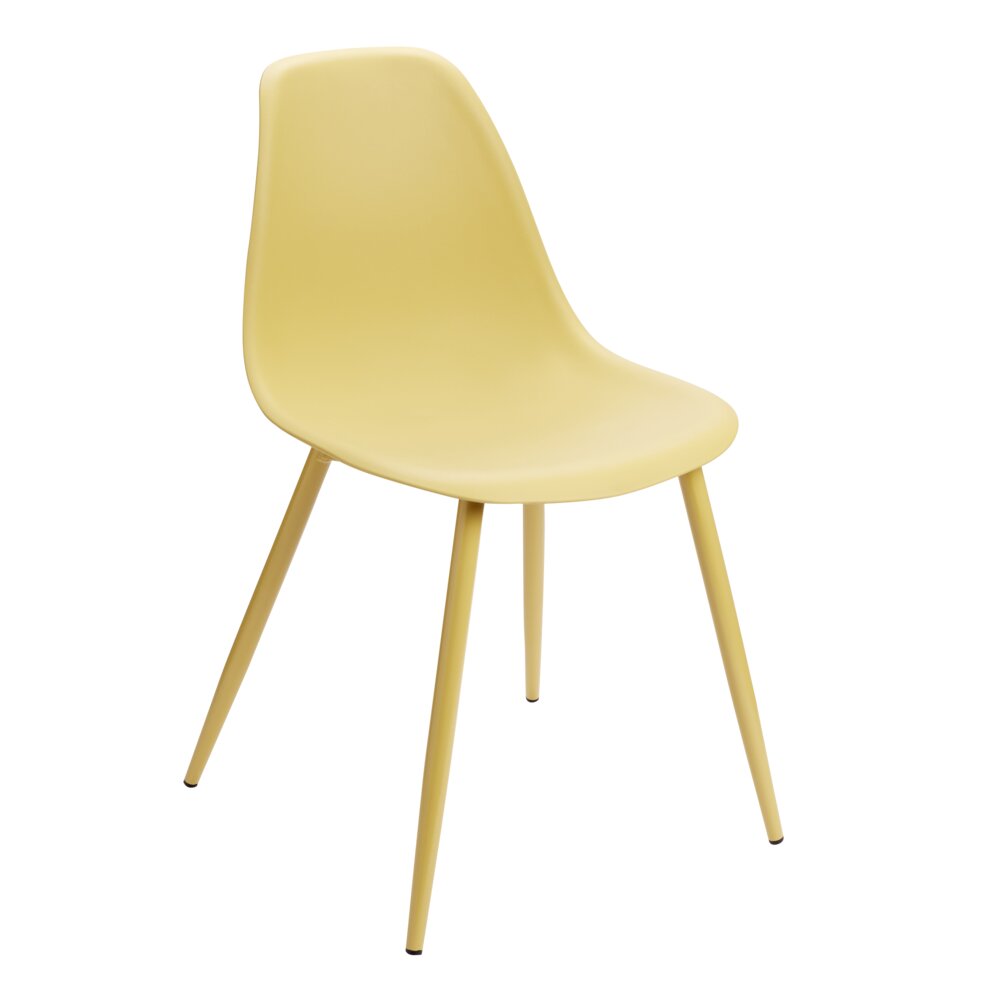Chaise First métal et plastique jaune ocre 42,5x50xH78,5cm | GIFI