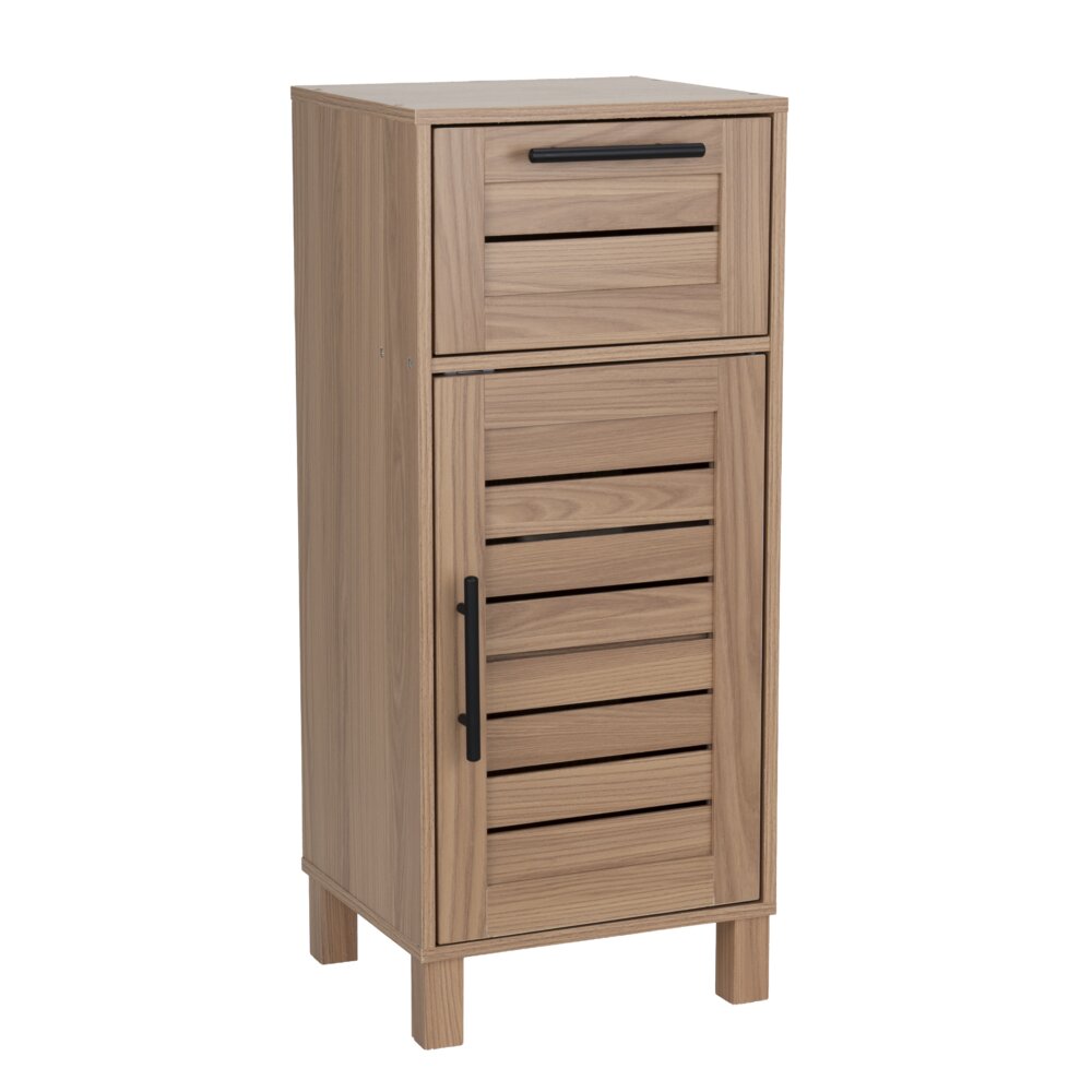 Meuble de rangement bas en bois 1 porte 1 tiroir Léon 34x30xH80cm | GIFI