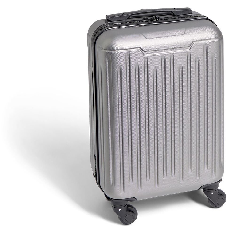 Valise cabine 26L rigide trolley 4 roues amovibles 51cm grise | GIFI