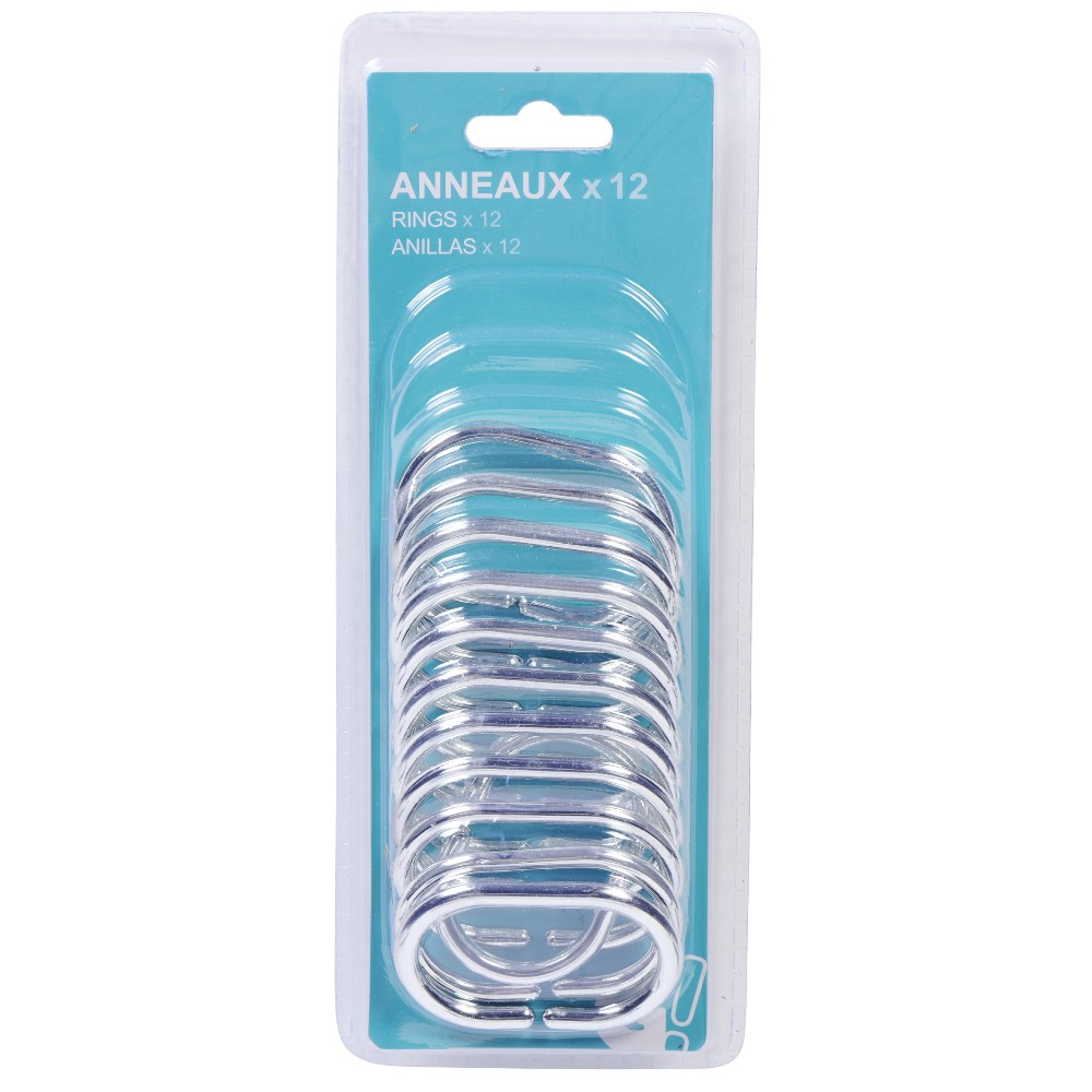 Anneau de douche gris ovale x12 | GIFI