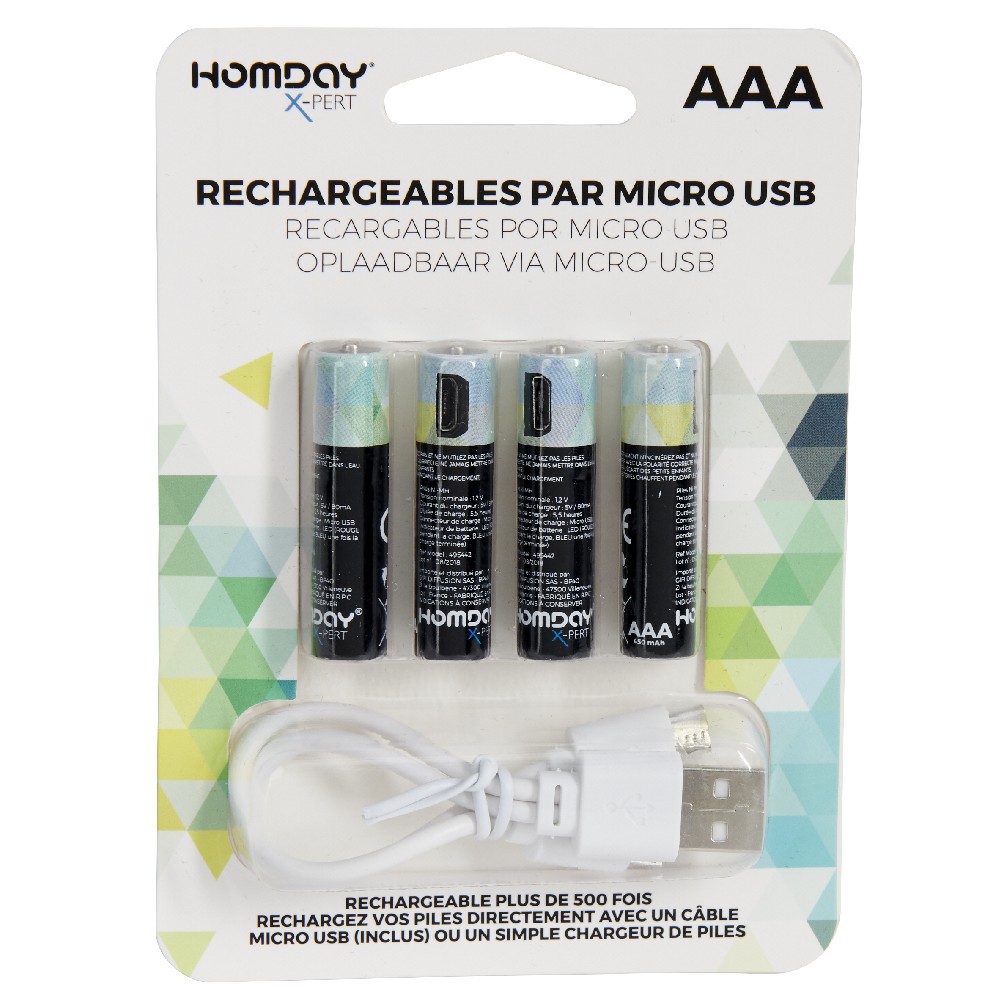 Pile rechargeable USB x4 | GIFI