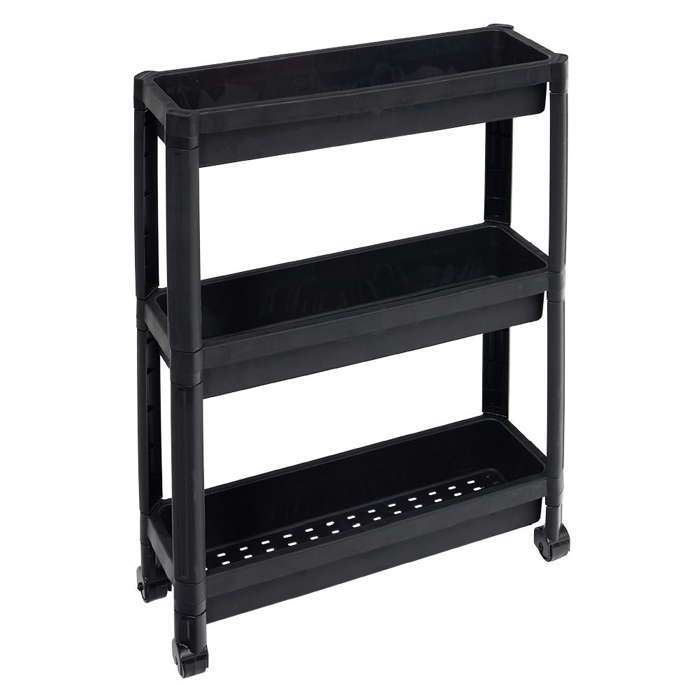 Organiseur 3 niveaux à roulettes noir | GIFI