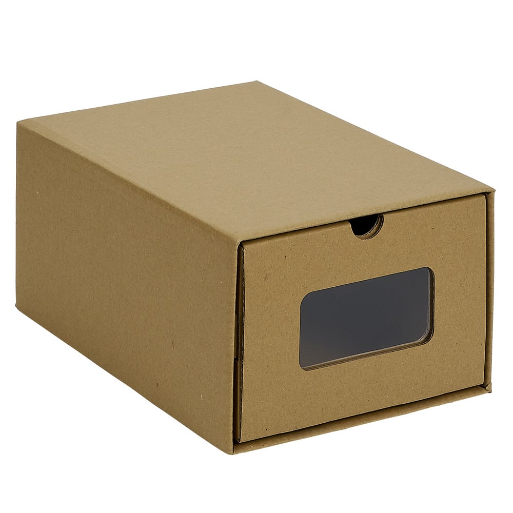 Boîte de rangement en carton avec fenêtre transparente 34x23xH16cm | GIFI