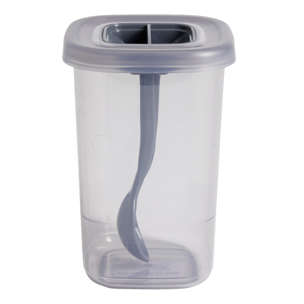 Boite alimentaire + cuillère polypropylène gris 450mL | GIFI