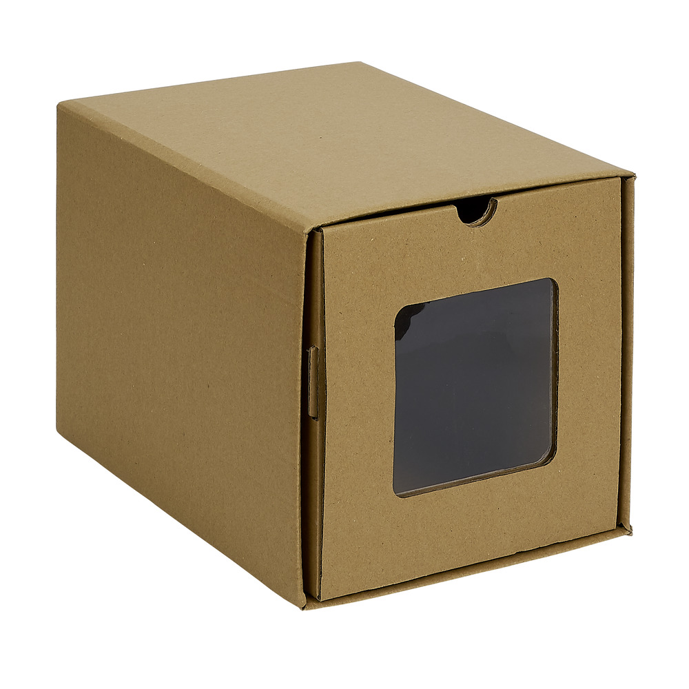 Boîte de rangement en carton avec fenêtre transparente 34x23xH24cm | GIFI