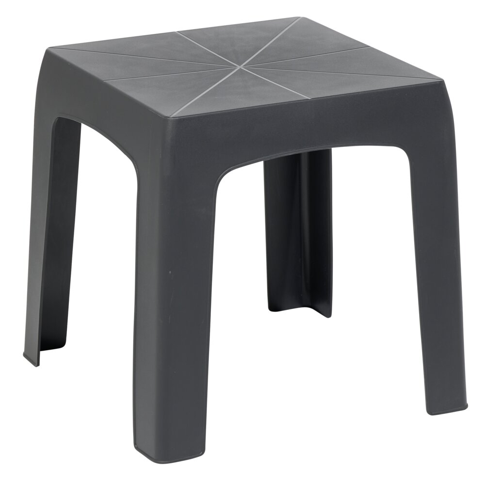 Table basse carrée Linda plastique gris anthracite 42x42x42cm | GIFI
