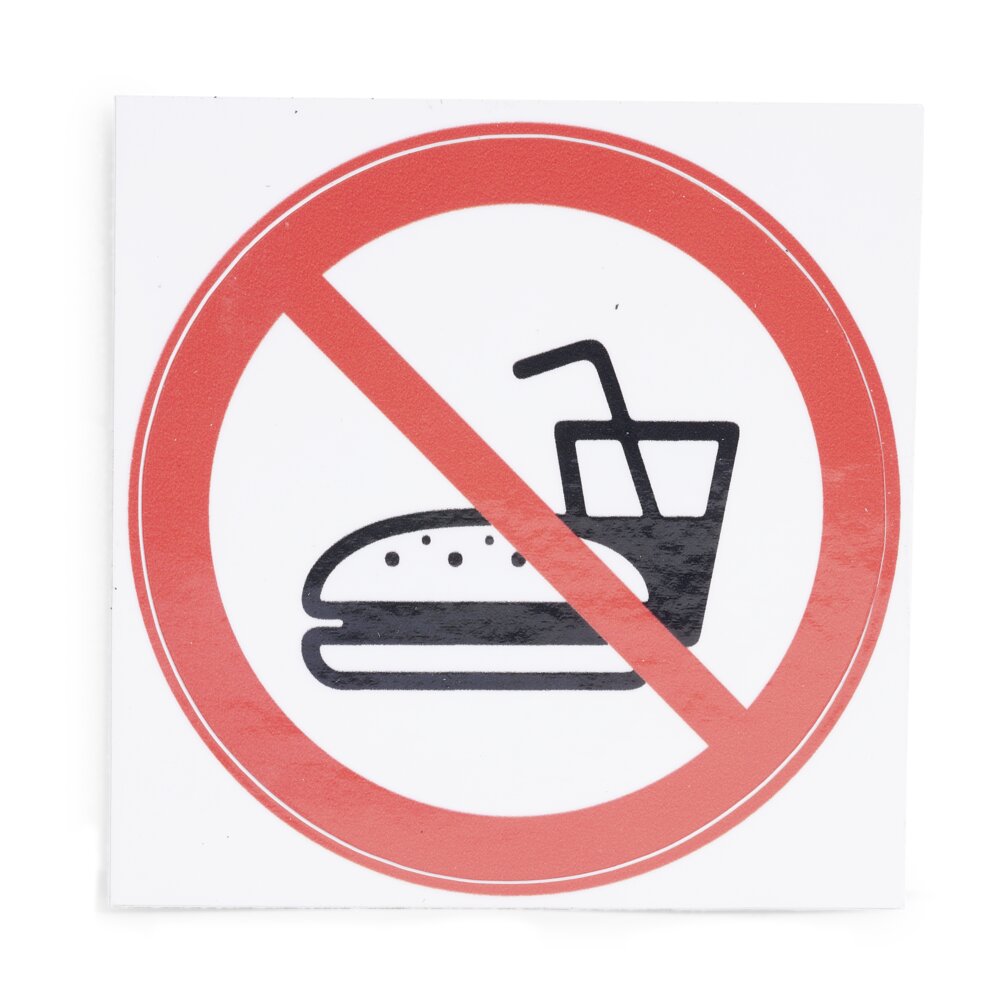 Signalétique adhésive "Interdiction de manger" - 8x8 cm | GIFI