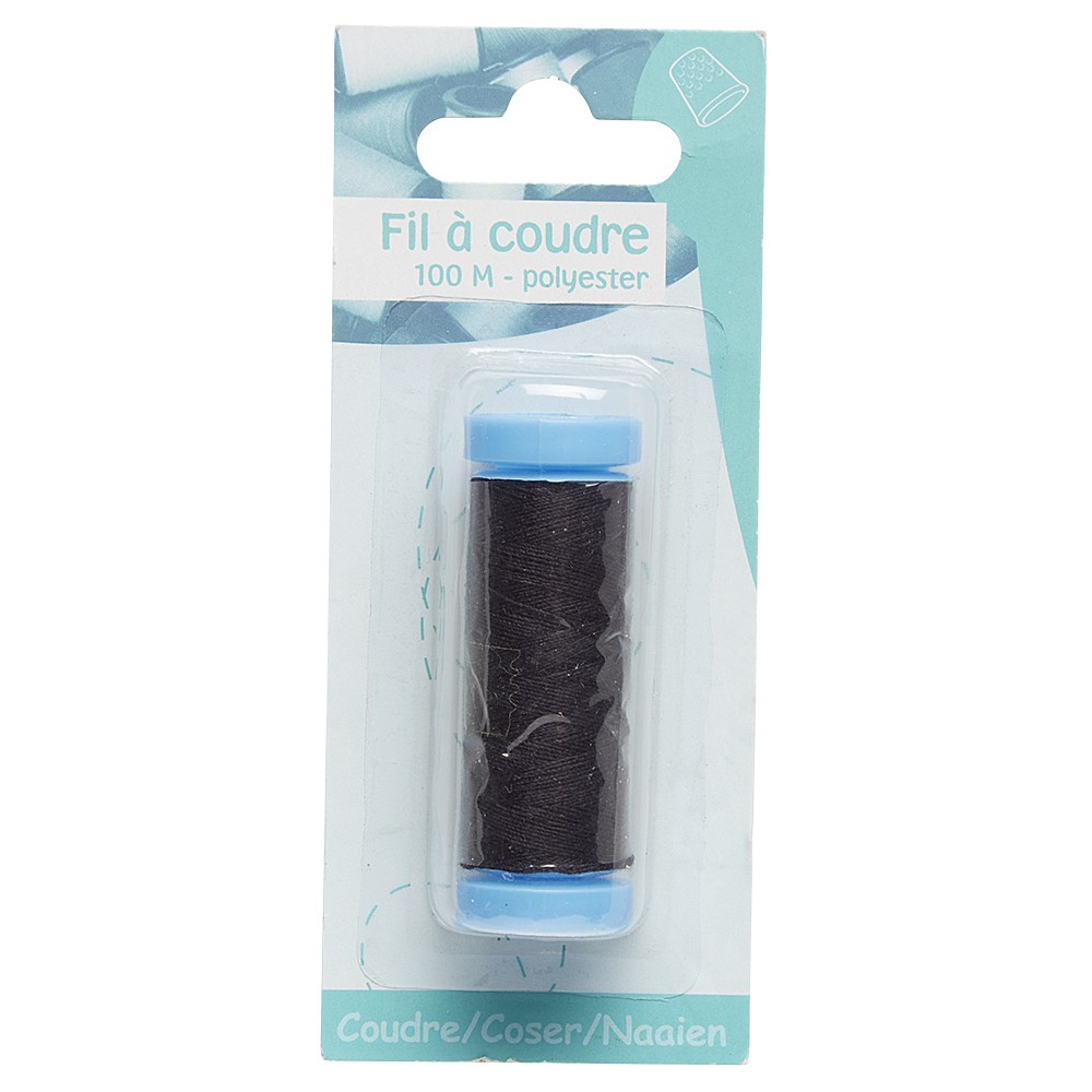 Fil à coudre polyester noir 100 m | GIFI