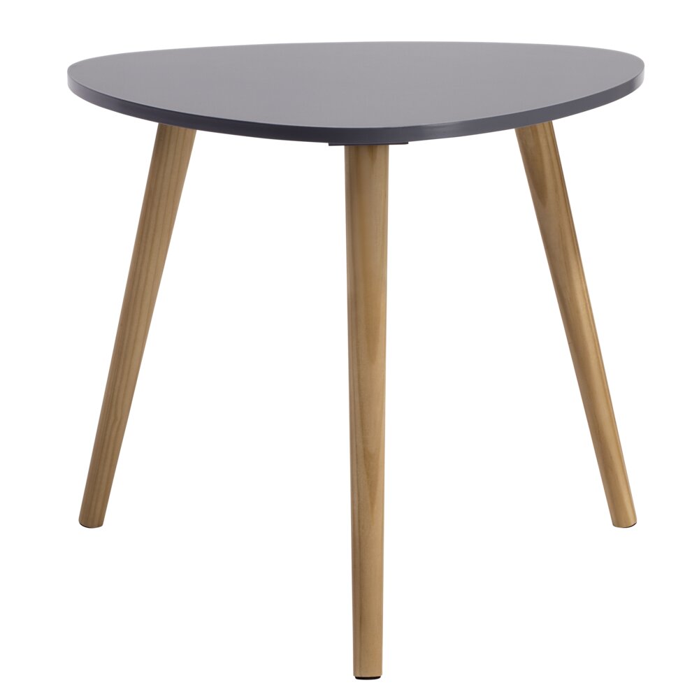 Bout de canapé table basse Joseph gris anthracite pieds pin Ø48xH42 cm ...